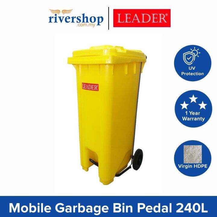 Leader 240Litres Mobile Garbage Bin with 2 wheel Sob240 Compost ...