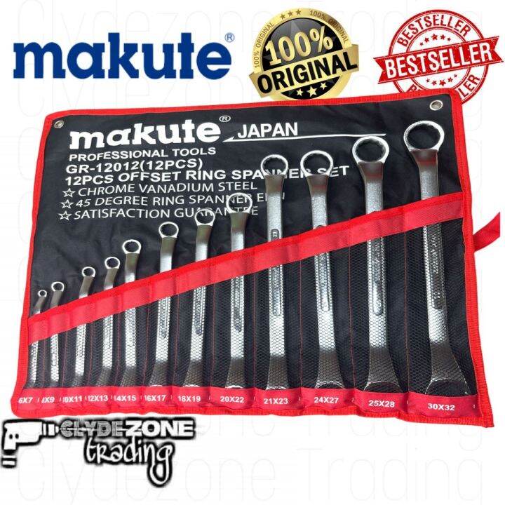 Makute Japan 12 Pcs Offset Ring Spanner Set Heavy Duty Box Wrench 6x7mm To 30x32mm | Lazada PH