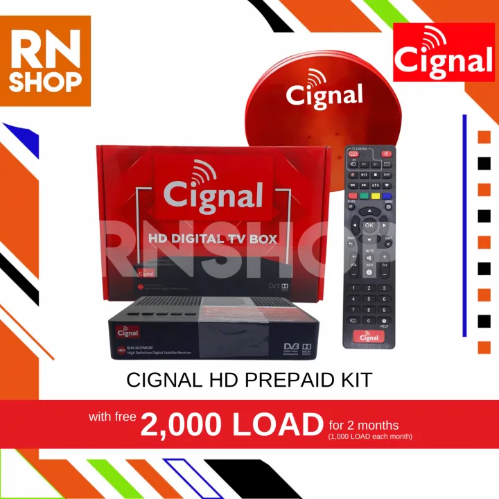 Cignal Prepaid Set w/ P2,000 worth of Load [2 mon x 1,000] (contains ...