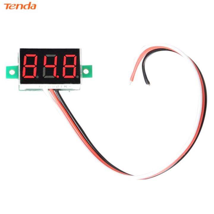 Mini Digital Voltmeter DC0-100V Led Meter Voltan Meter dengan Tiga ...