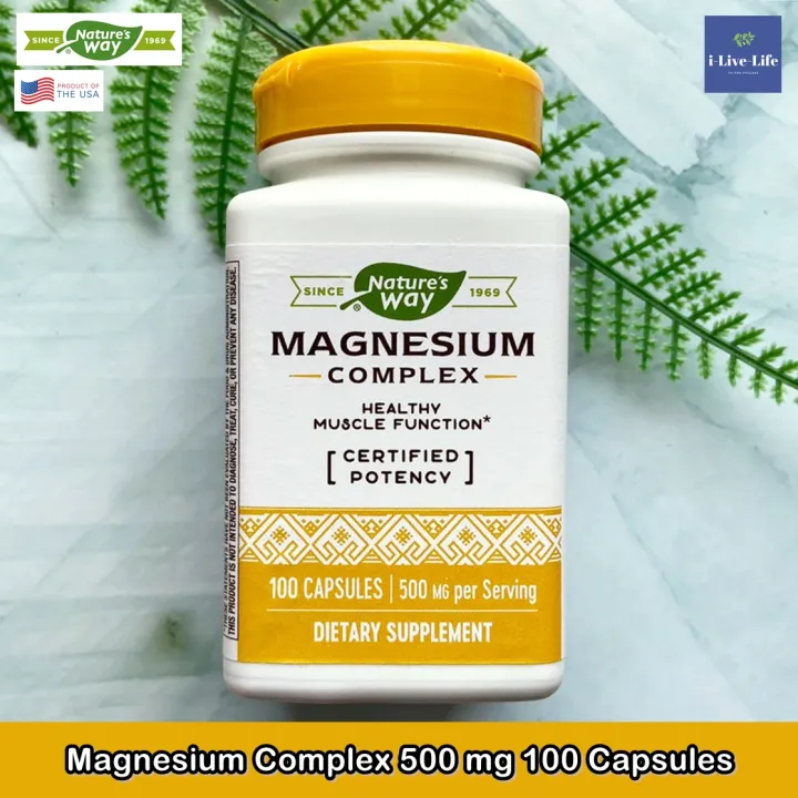 แมกนีเซียม Magnesium Complex 500 mg 100 Capsules - Nature's Way ...