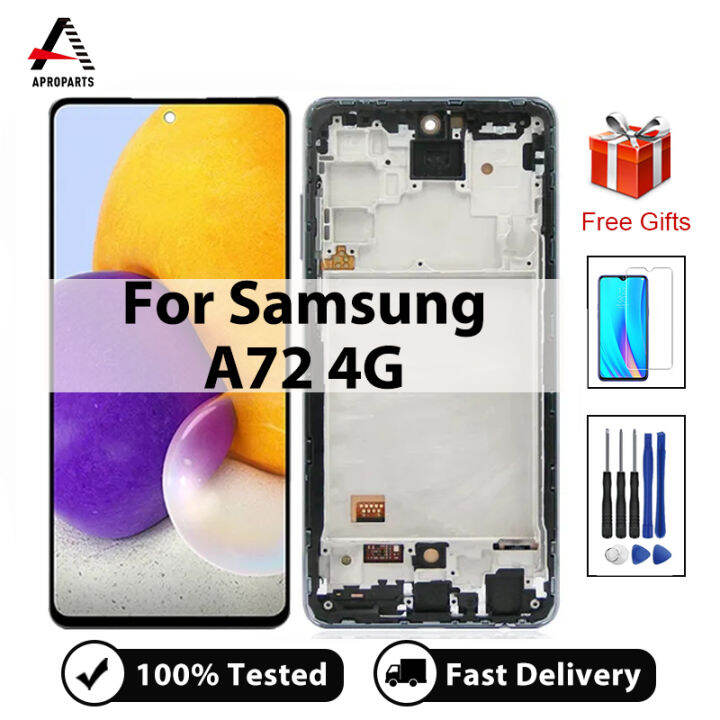 LCD Display For Samsung Galaxy A72 4G A725 Touch Screen Digitizer Replacement Parts for SM-A725F ...