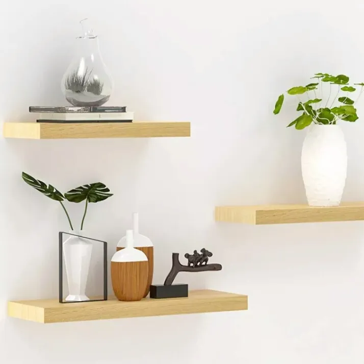 Rak Ambalan Dinding Tempel 1 Set 25cm Floating Shelf Natural Ambalan ...