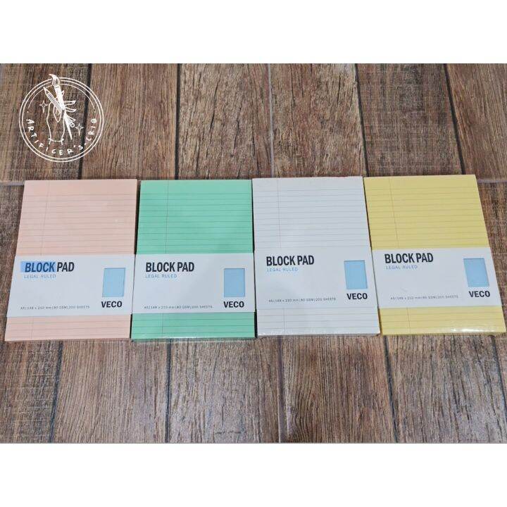 VECO Colored Block Pad Ruled A5 200s 80gsm | Lazada PH