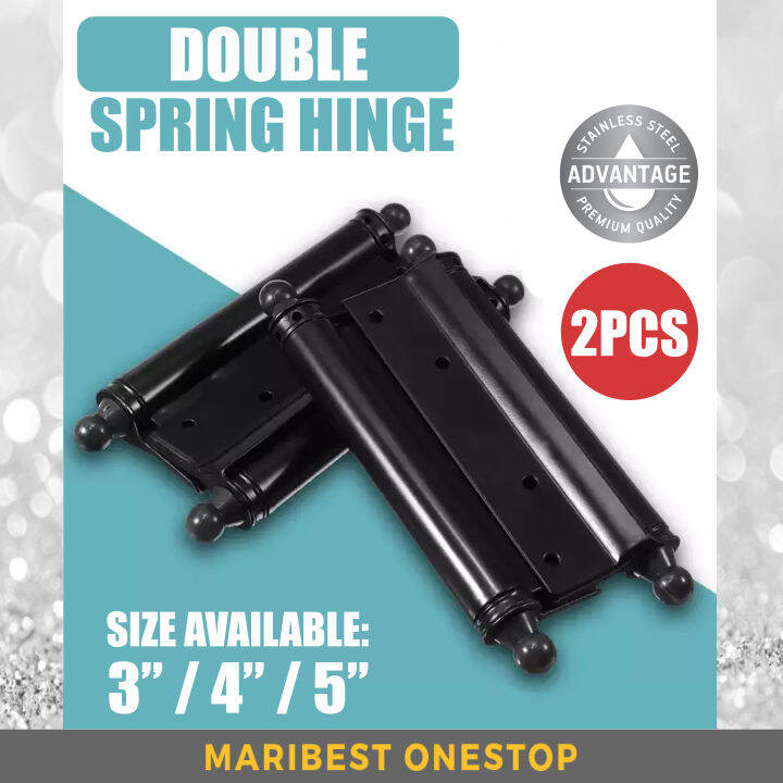 2PCS 3”/4"/5” Mild Steel Cowboy Hinges Cowboy Door Double Action Spring ...