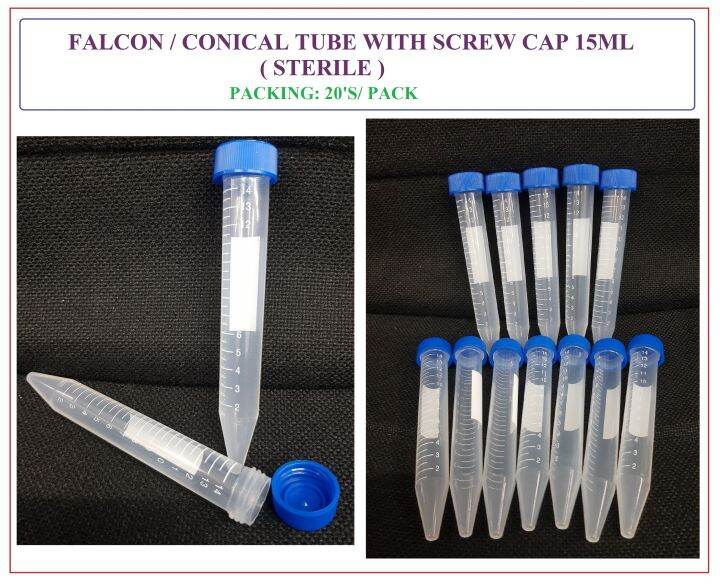 FALCON / CONICAL/ CENTRIFUGE TUBE WITH SCREW CAP ( STERILE ) 15ML ...