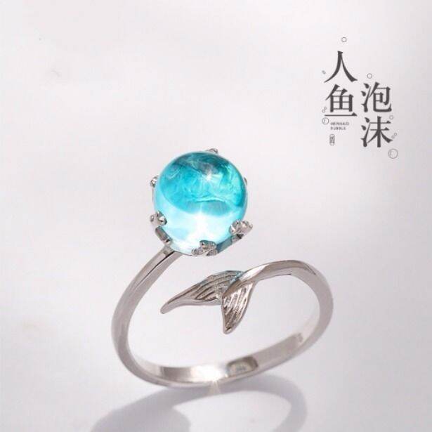 Mermaid foam niche design ring female Tiktok net celebrity student ...