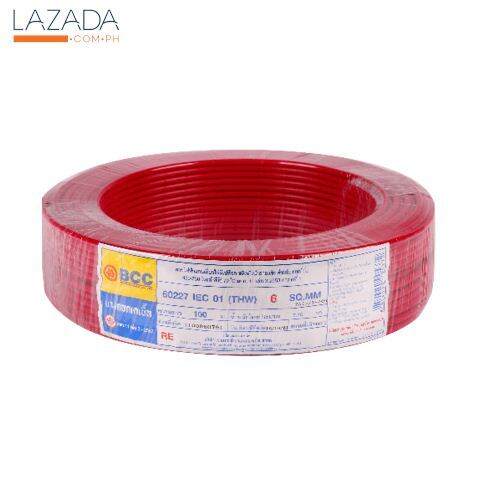 "โปรโมชั่น"BCC สายทองแดง 60227 IEC 01 (THW) 6 RE (C100) 450/750V สีแดง "ยิ่งซื้อยิ่งลด" | Lazada ...