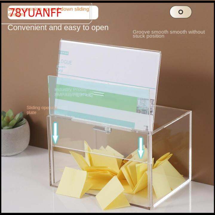 78YUANFF Transparent Donation Box Acrylic with Lock Ballot Box Clear ...