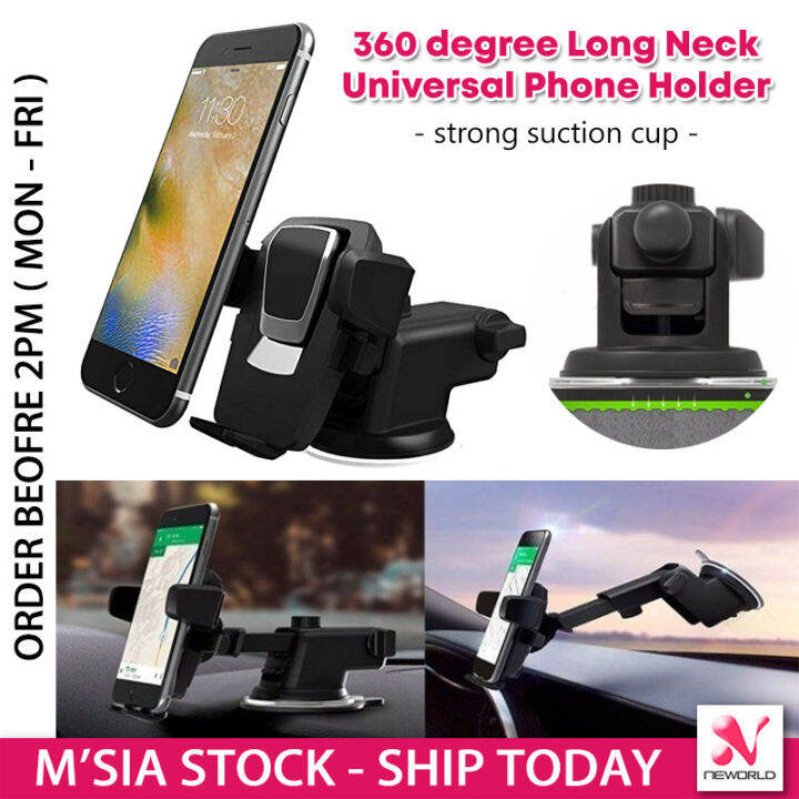 360 Degree Rotating Multi-surface Silicone Sucker Adjustable Car Phone Holder Long Neck One ...