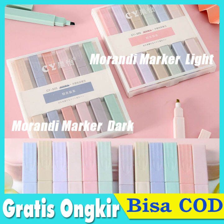 Highlighter Morandi Set 6Pcs Marker Highlighter Pastel Color | Lazada ...