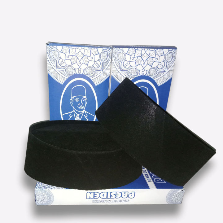 Peci songkok hitam polos president untuk laki-laki / kopiah songkok nasional exclusive | Lazada ...
