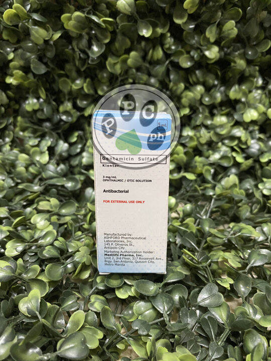 Klontar (Gentamicin) Ophthalmic/Otic Solution (Drops) for Pets 5mL ...