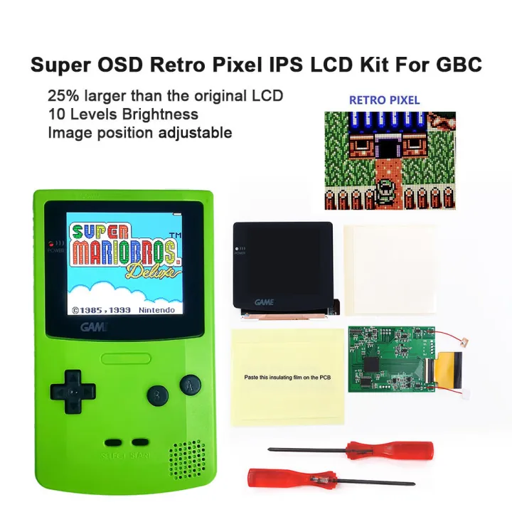 V5 OSD GBC RETRO PIXEL LCD V5 Laminated Backlight For GameBoyColor&Pre ...