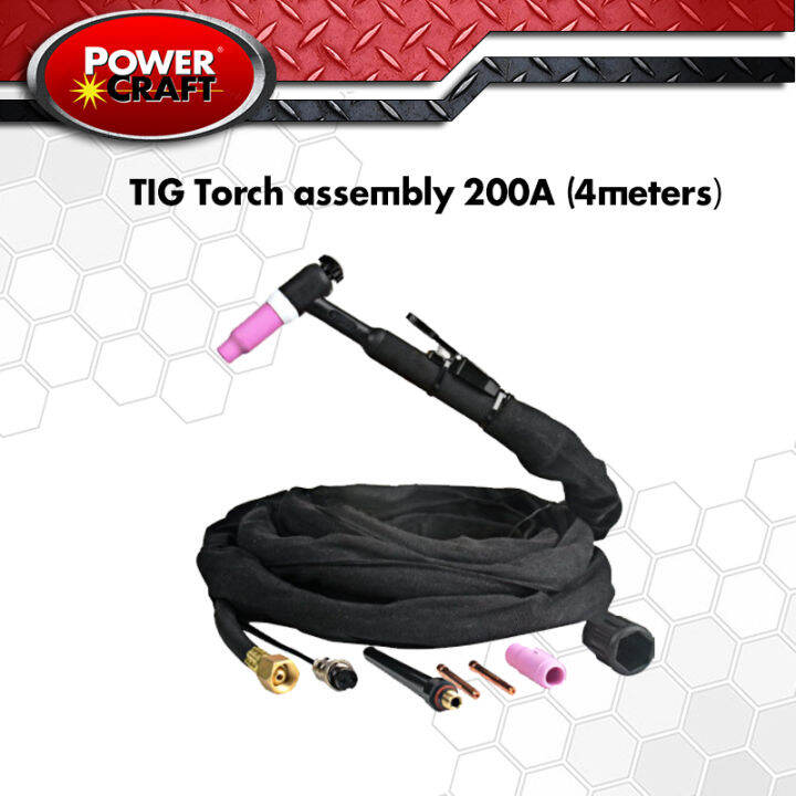 TIG torch assembly 200A 4 meters Powercraft (PTWT 200 4M) | Lazada PH