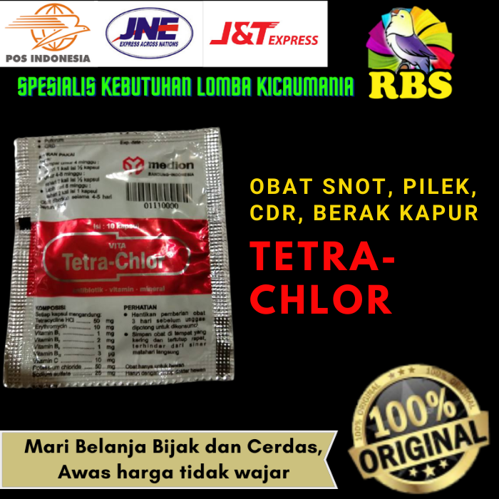 Obat Unggas Snot CDR Vita Tetrachlor Tetra Chlor Sachet Isi 10 Kapsul ...