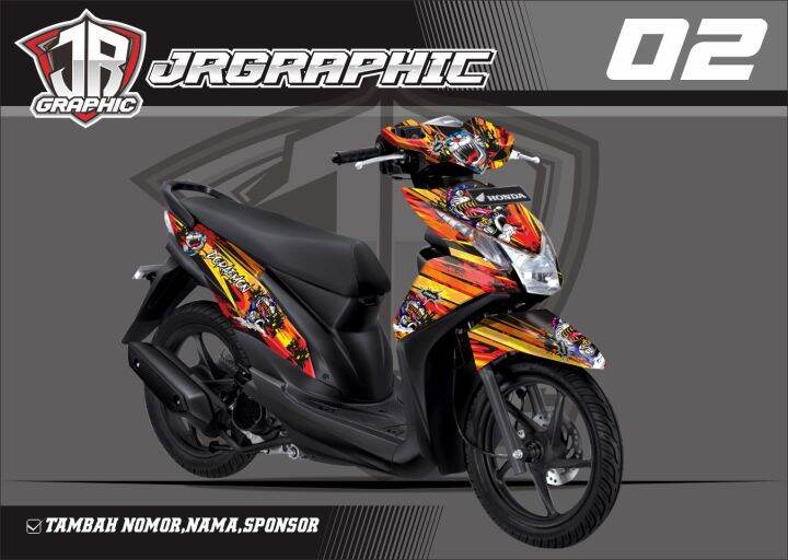 DECAL BEAT FI DORAEMON ZOMBIE RACING KEREN HARIAN 02-DEKAL STIKER BEAT ...