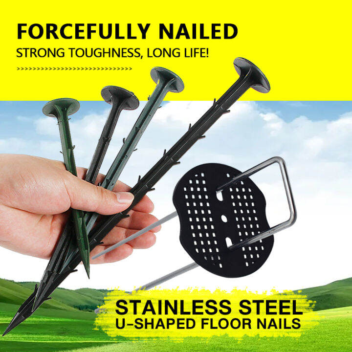 Black Plastic Grass-Proof Cloth Nails for Gardening and Horticulture ...