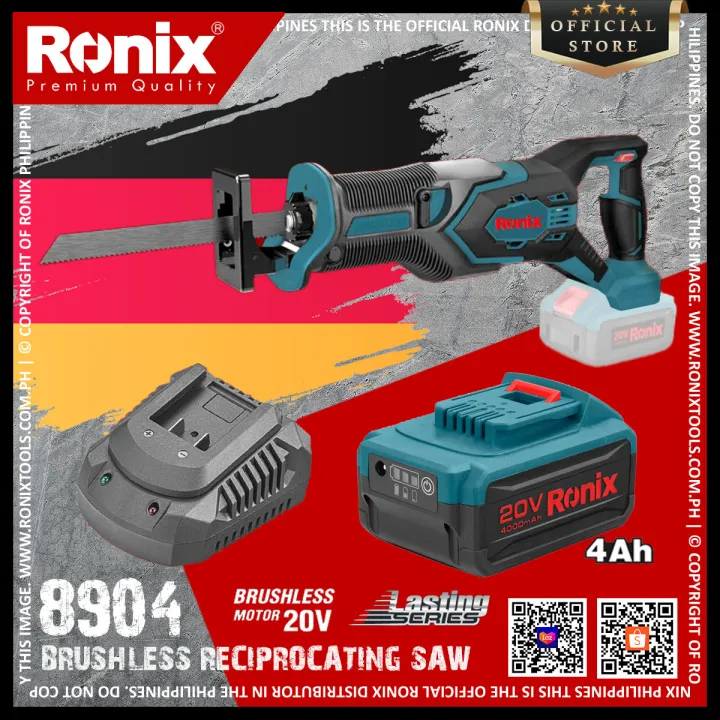 RONIX 8904 Brushless Reciprocating Saw, 20V, 150mm Lasting Series Brushless Motor | Lazada PH