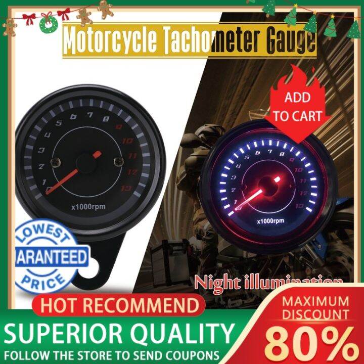 Universal Motorcycle Speedometer Gauge Led Back Light Meter Tachometer ...