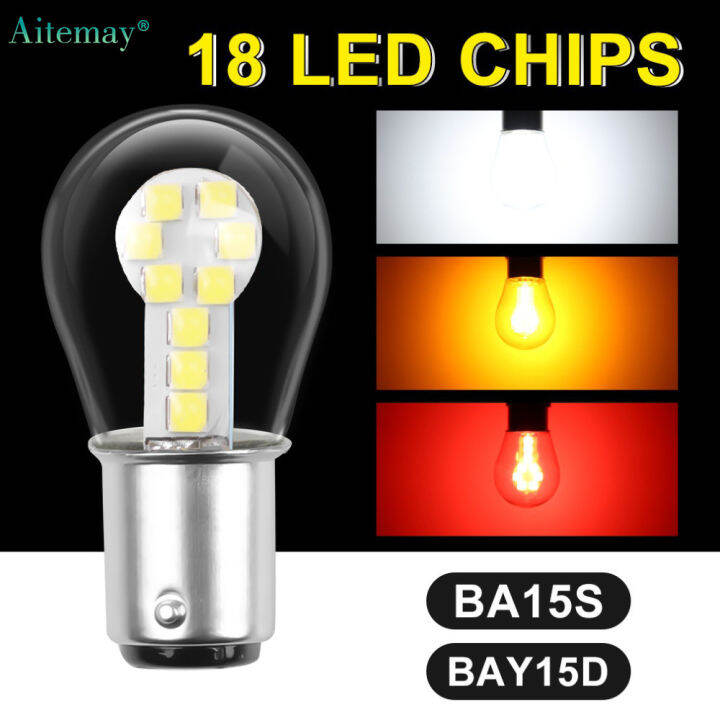 Aitemay 1156 ba15s p21w led 1157 bay15d p21/5w Led Light Bulb r5w r10w 18smd 800lm Car Fog ...