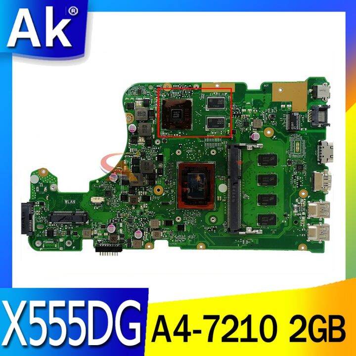 Akemy สำหรับ ASUS X555DG X555YI X555Y x555d เมนบอร์ดต้นฉบับ X555YI โน้ตบุ๊คเมนบอร์ด A4-7210 CPU ...