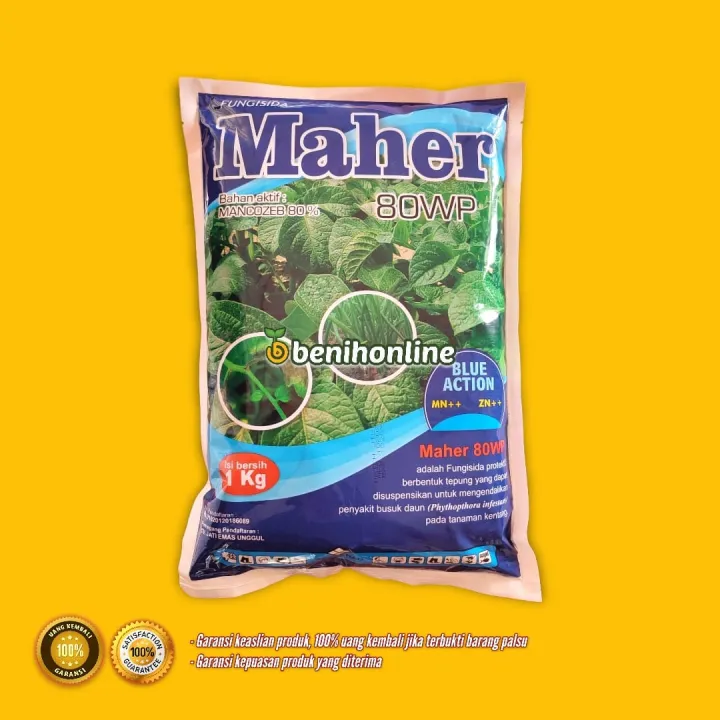 FUNGISIDA AMPUH MAHER BLUE ACTION MANCOZEB 80WP 1KG - obat busuk daun ...