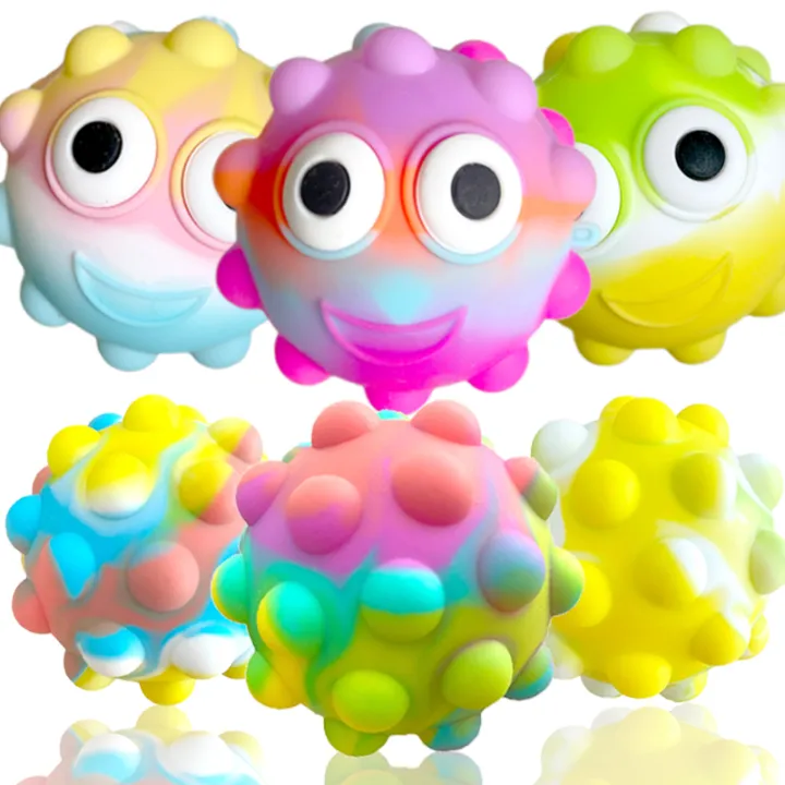 3D Pop It Ball It Push Bubble Fidget Toy Relieve Stress Squeeze Balls ...