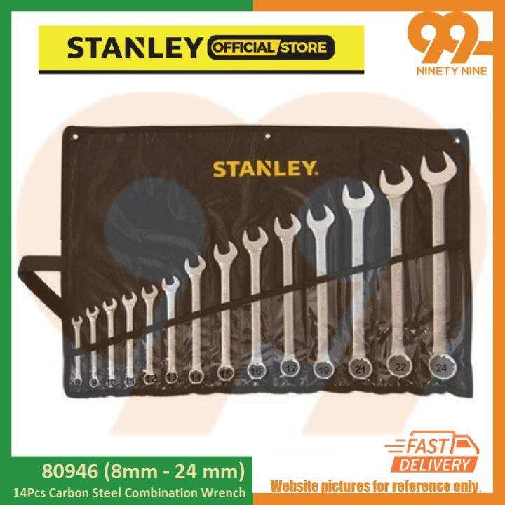 STANLEY 14Pcs (8mm - 24 mm) Carbon Steel Combination Wrench / Spanner ...