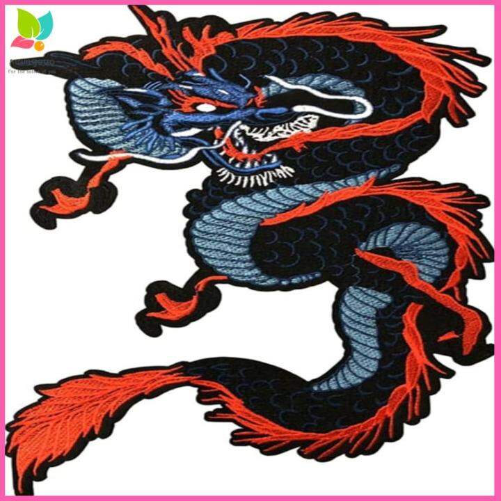 MEMGOUO Embroidery Black Dragon Sew Iron on Patch 6.67.2cm As Shown in ...