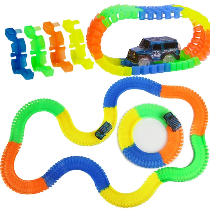 Big Size Magical Glow Racing Track Set Flexible Flash in the Dark ...