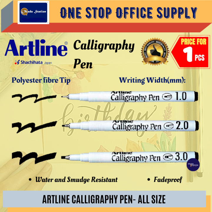 Artline Calligraphy Pen Khat (1.0mm / 2.0mm / 3.0mm) / Drawing Pen ...