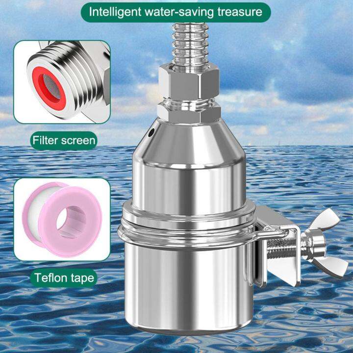 1/2" 304 Stainless Steel Float Valve Automatic Water Level Valve Flo ...
