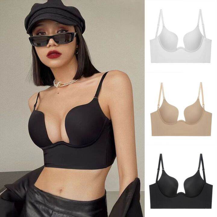 JAYQQ ยกทรงระบายอากาศได้บราเปลือยหลังชุดชั้นในสตรีชุดชั้นในเซ็กซี่ลูกไม้ล่องหน | Lazada.co.th