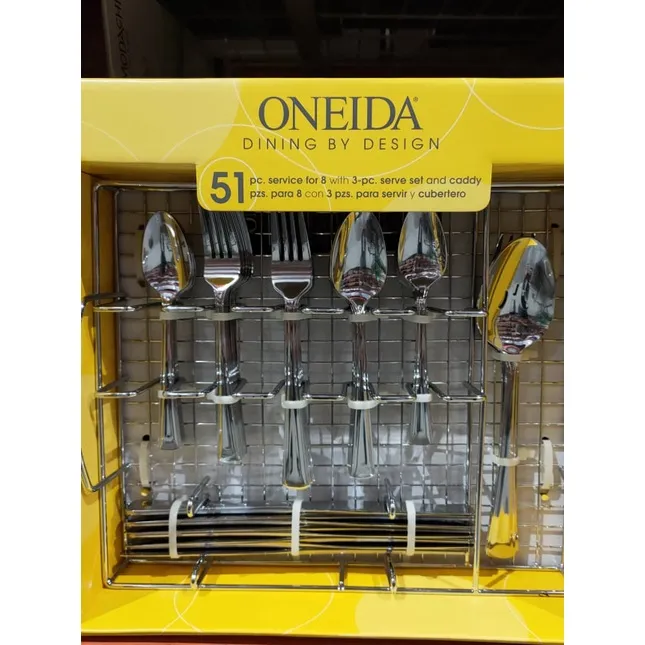 Imported..ONEIDA Cella 51 Pc. Flatware Set With Free Caddy Service For ...
