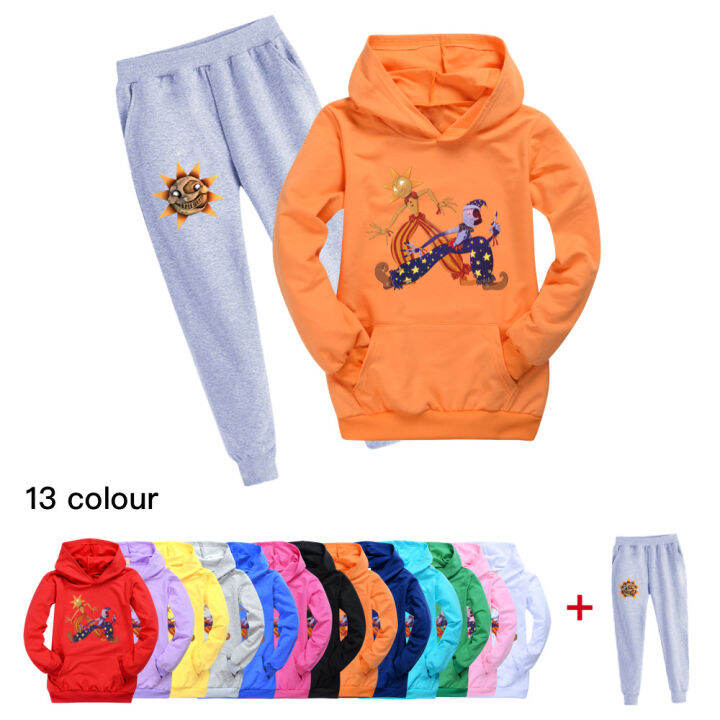 Fnaf Sundrop เสื้อสวมหัวสำหรับเด็ก,ชุดเสื้อผ้า2ชิ้นกางเกงเด็กมีฮู้ดแขน ...