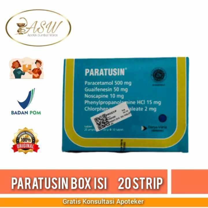 PARATUSIN TABLET 1 BOX ISI 20 STRIP/MERINGANKAN GEJALA DEMAM, SAKIT ...
