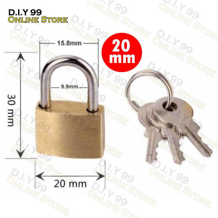 Bliss Brass Padlock 20mm / Mini Padlock / Travel Lock / Luggage Bag ...