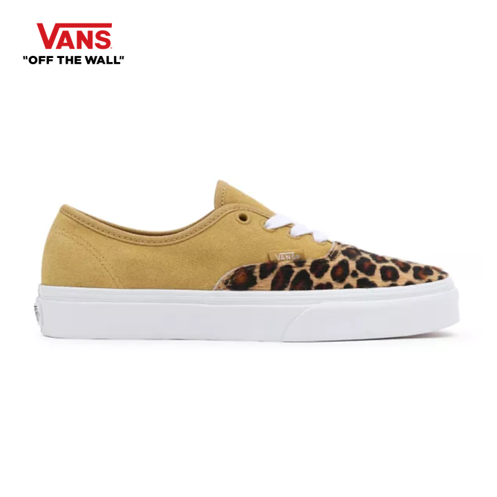 VANS Authentic - (Soft Suede) mustard gold/leopard รองเท้า ผ้าใบ VANS ...