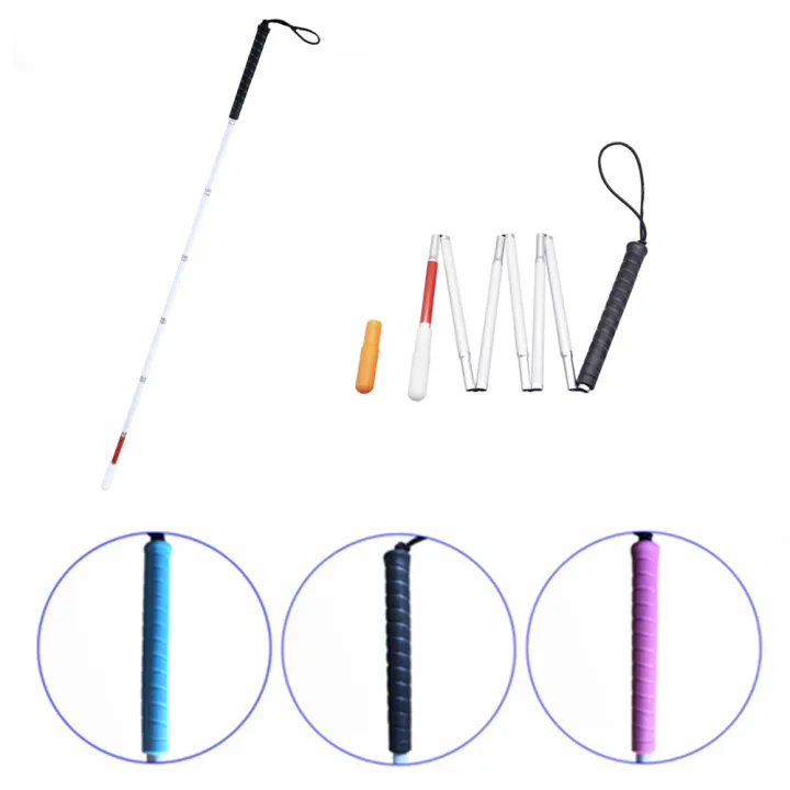 120cm-155cm White Cane, Aluminum Folding Cane for The Blind,Folds Down ...