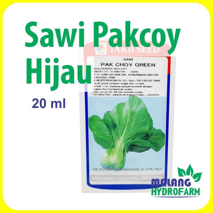 Benih Sawi Pak Choy Green 20 ml Takii Seed dataran rendah tinggi biji ...