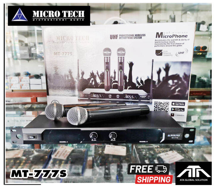 MICROTECH MT777S MT-777S ไมโครโฟนไร้สาย ไมค์ลอย ไมโครเทค มีเสาหน้า ฟรี กันกลิ้ง ปรับความถี่ได้ ...