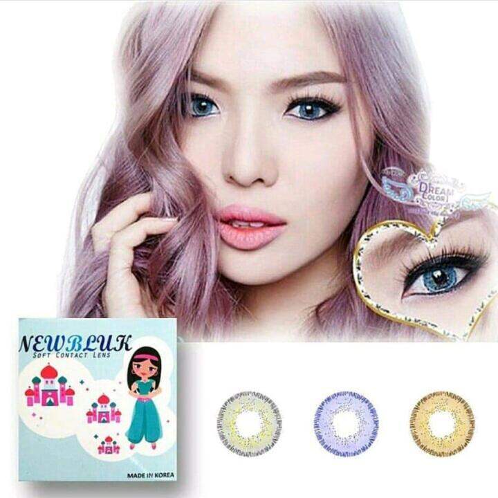 Softlens Newbluk Biru Blue + FREE Lenscase - Normal / Plano | Lazada ...