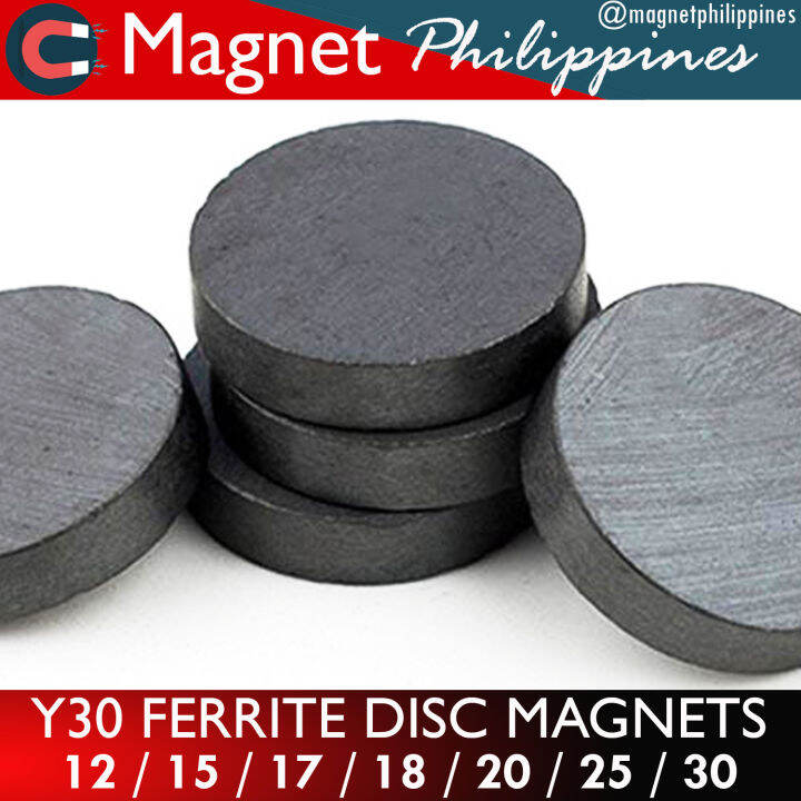 5 Pieces/Pack Y30 FERRITE Round Disc Magnets 2-Sides Magnetized 3mm Thick (DIAMETERS in mm: D12 ...