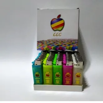 LCC [apple] electronic assorted color disposable lighter 50pcs per box ...
