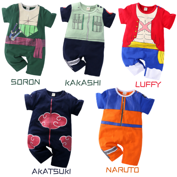 Anime Naruto Baby Romper Akatsuki Kakashi Go-ku Luffy Soron Baby Short ...