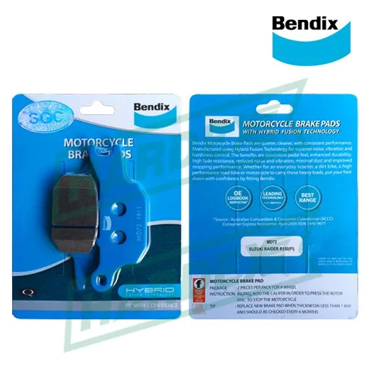 Bendix Motorcycle Brake Pads Rear Suzuki Raider R150 FI (MD72) MISS ...