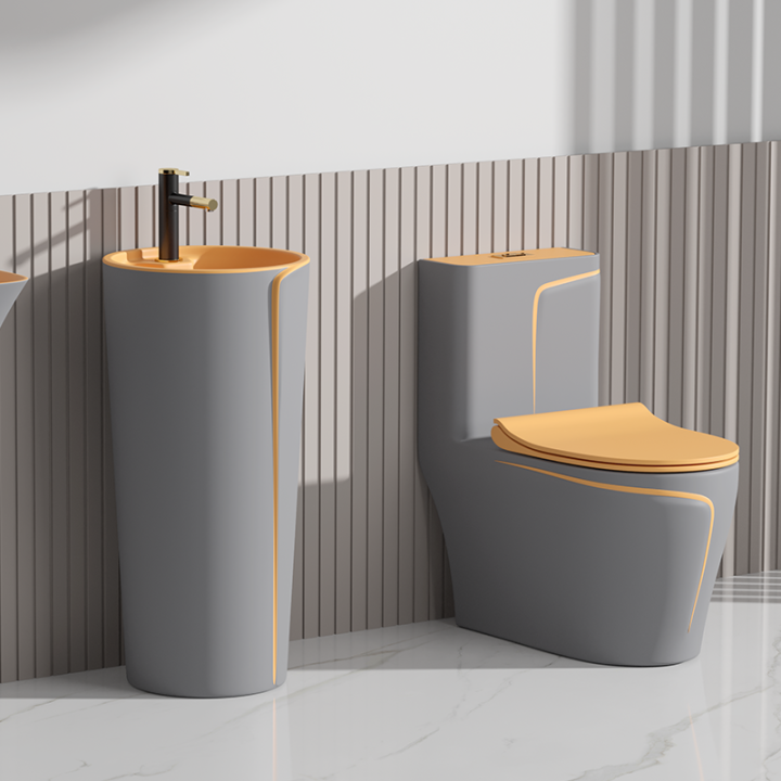Watermark modern bathroom closestool wc toilet bowl with pedestal basin ...