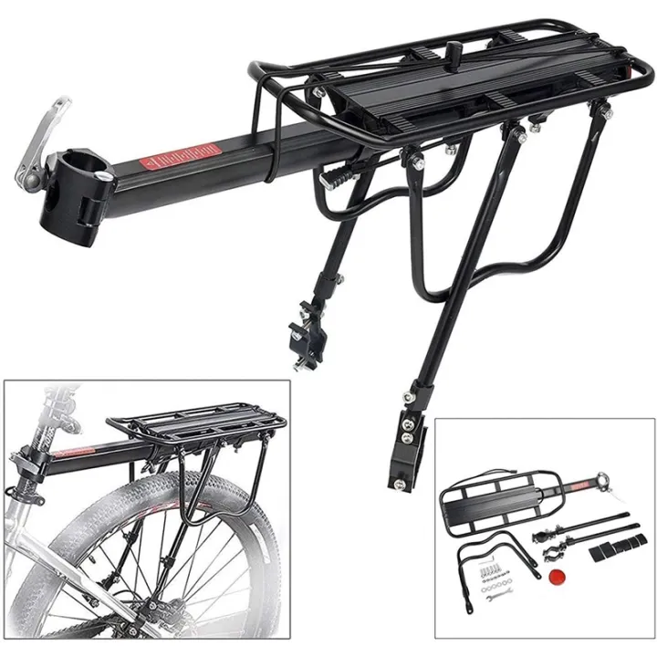 110 Lbs Capacity Aluminum Mountain Bike Bicycle Alloy MTB Rear Rack ...