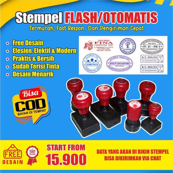 Stempel Perusahaan, logo, nama tandatangan, lunas stampel flash stemple ...